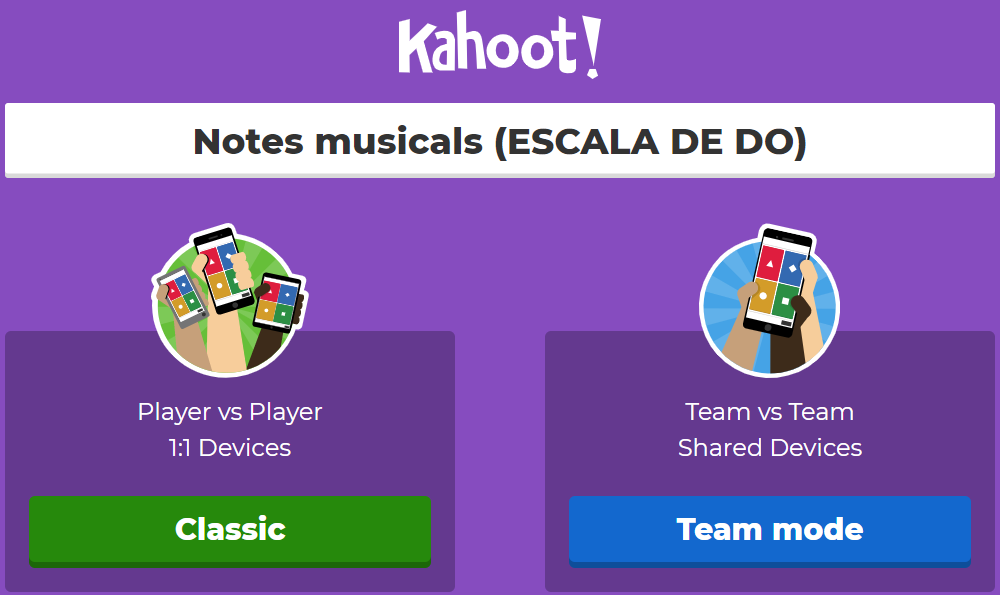 Més de 15 kahoots per jugar a classe de música
