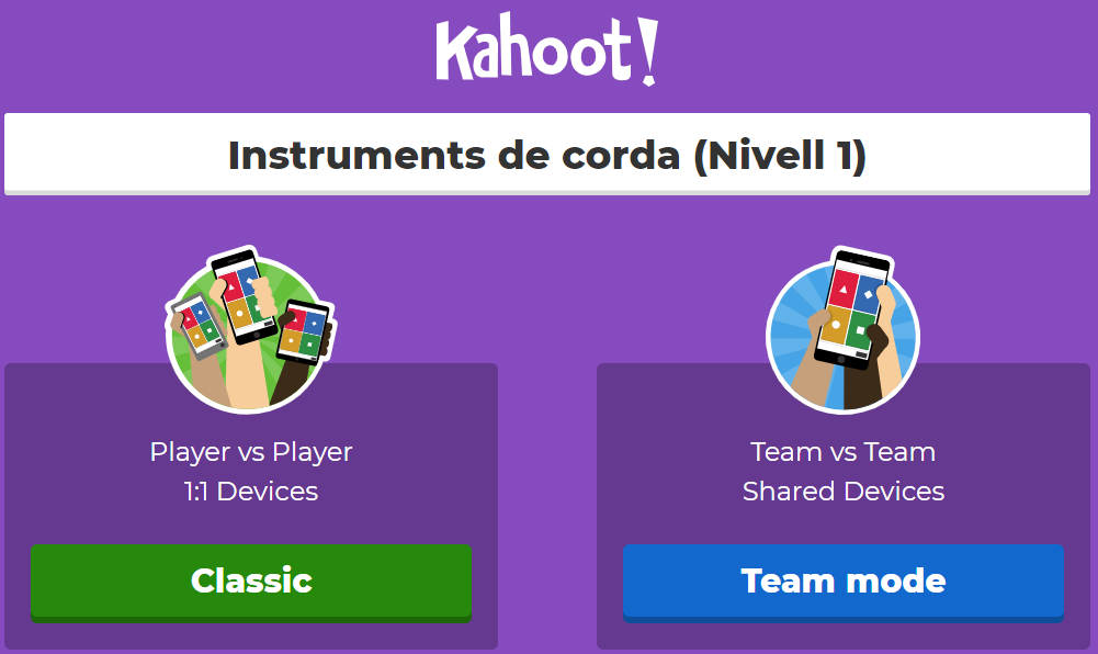 Més de 15 kahoots per jugar a classe de música